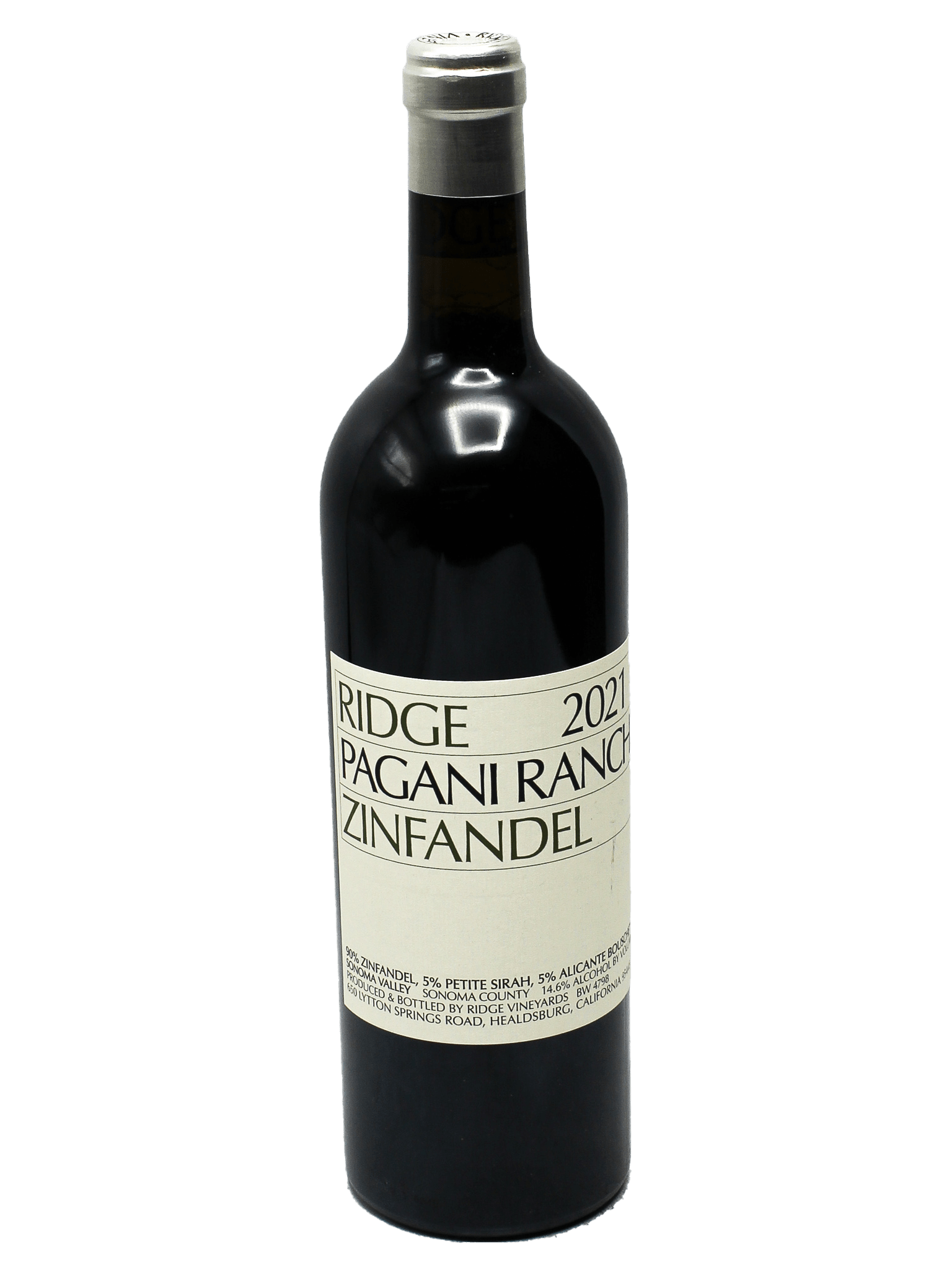 2021 Ridge Pagani Ranch Zinfandel [V95][JD94][WE94][WS93]