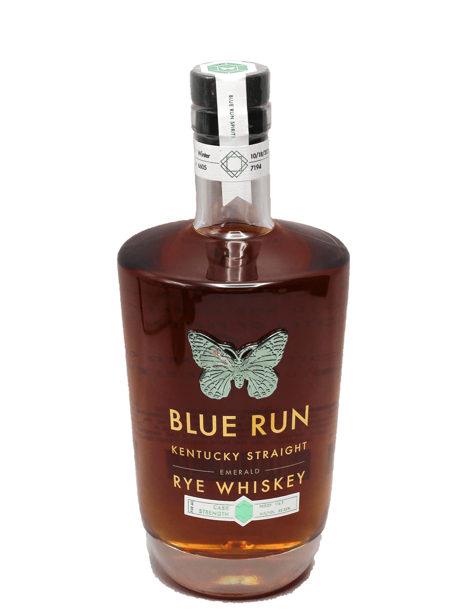 Blue Run Cask Strength Emerald Rye Whiskey 750ml